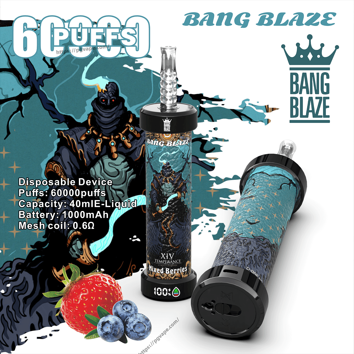 Bang Blaze 60000 60K Puffs Vape descartáveis com display LED Vape ...